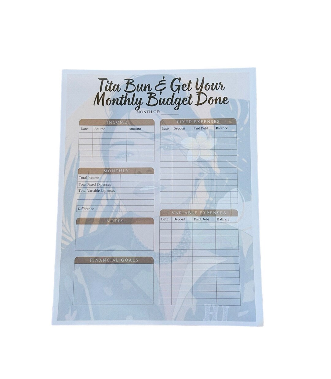 Tita Bun and Get Your Monthly Budget Done Notepad - Etsy