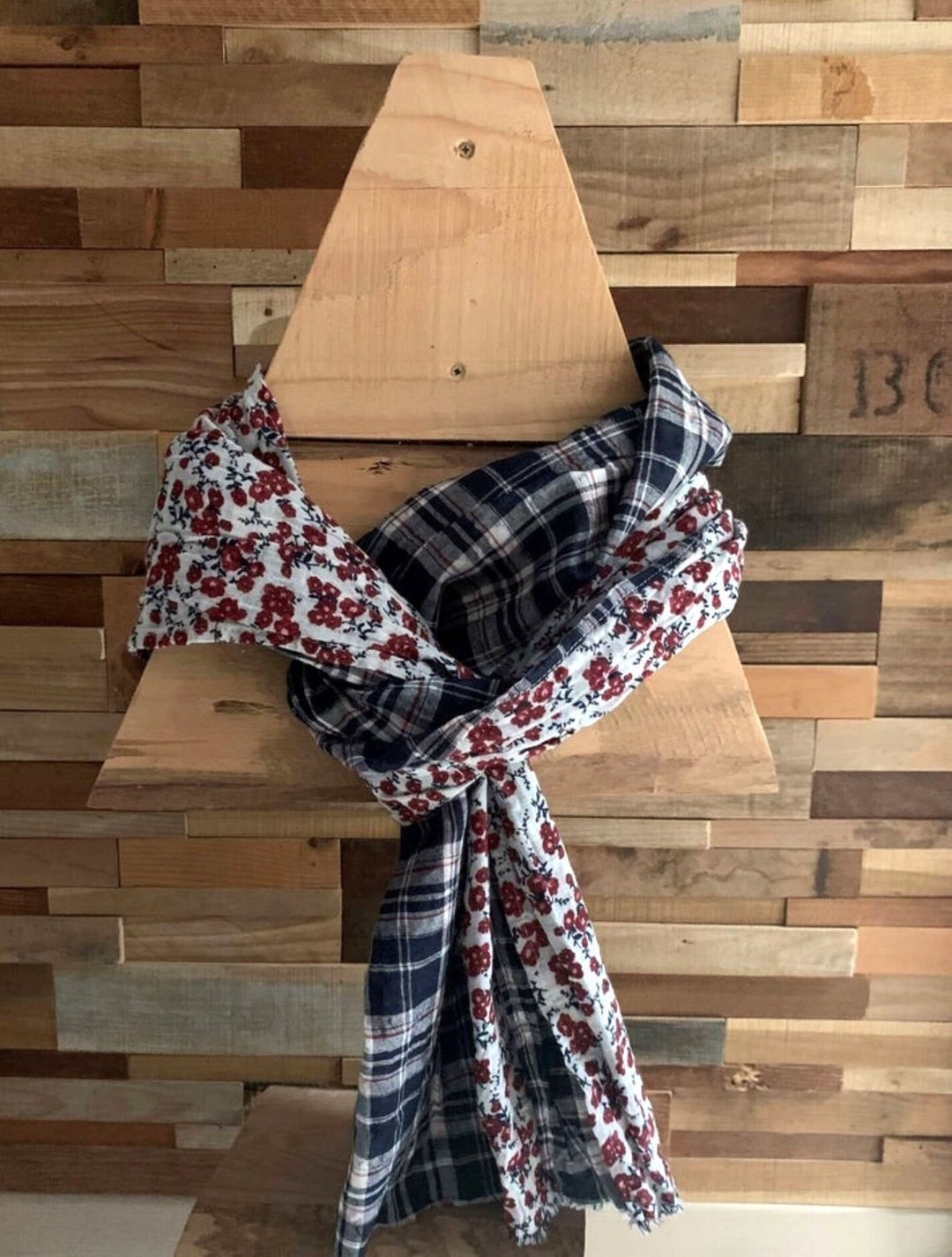 Scarf, Large Scarf, Neck Warmer, Cotton Gauze, Navy, White, Burgundy ...