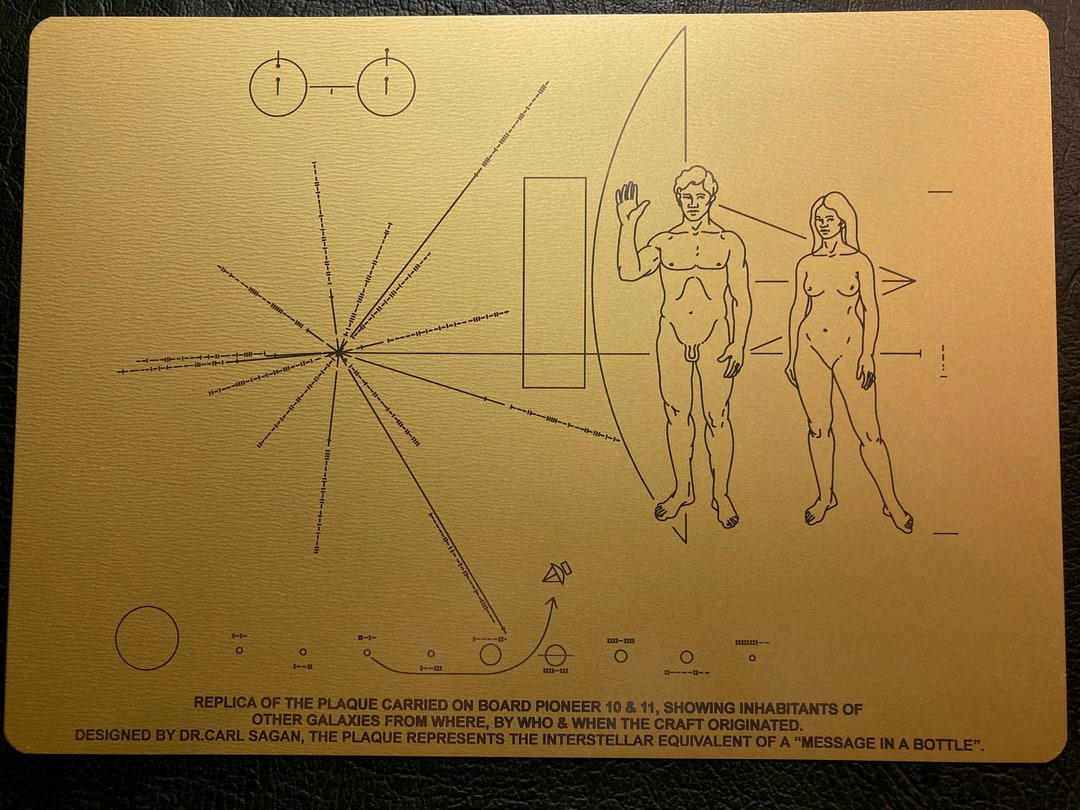 NASA-Pionier 10&11 Plakette Metall mit eingravierter Erklärung - Etsy.de
