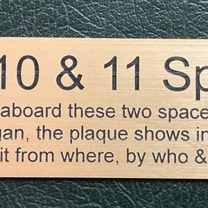 Pioneer Plaque 10/11 METAL Space Probe NASA - Small Engraved ...