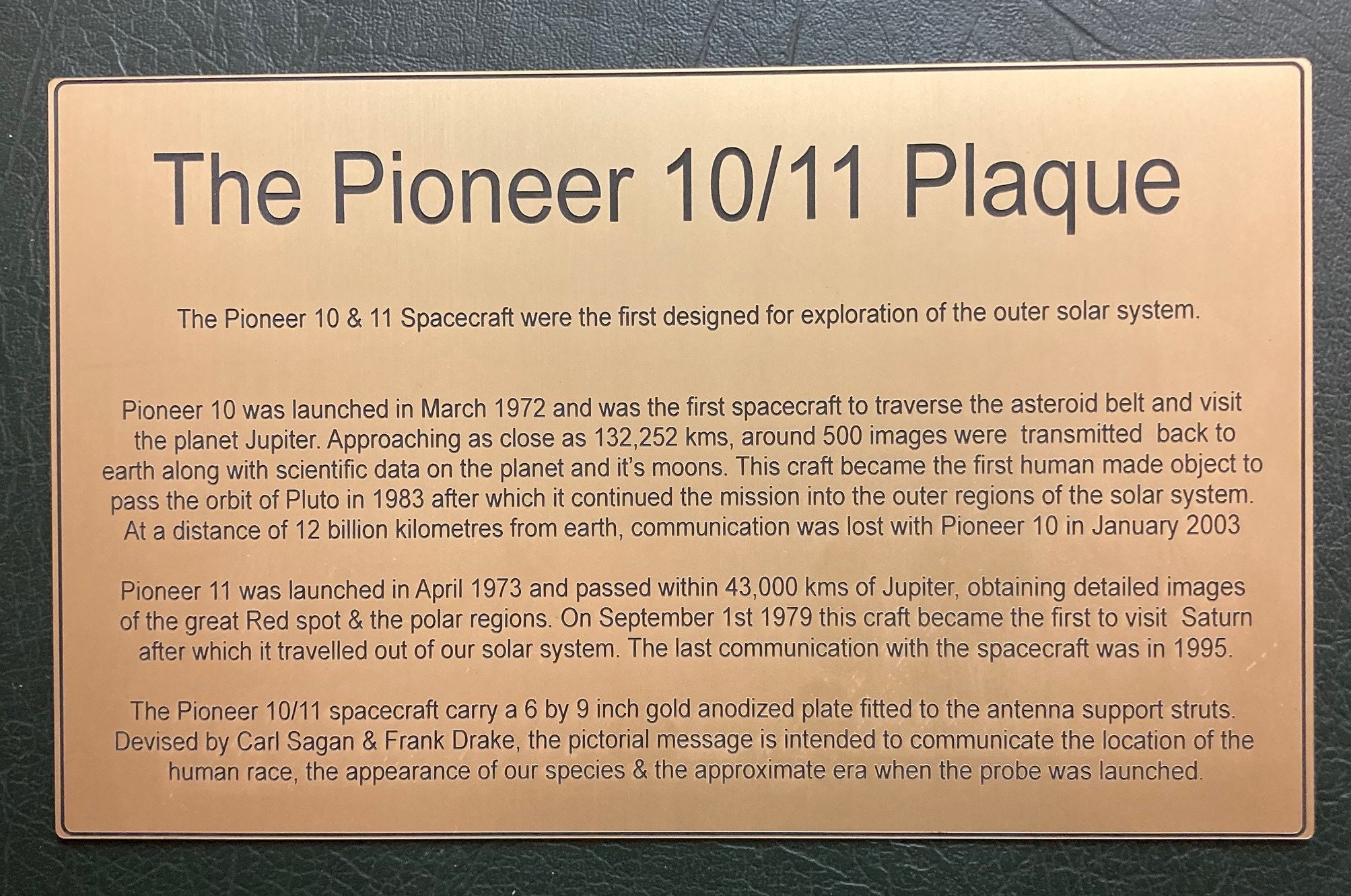 Space Probe On Plaques