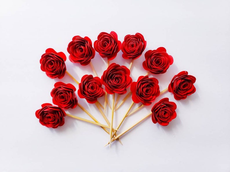 Small Paper Rose Cake/food Topper for Party and Events - Etsy