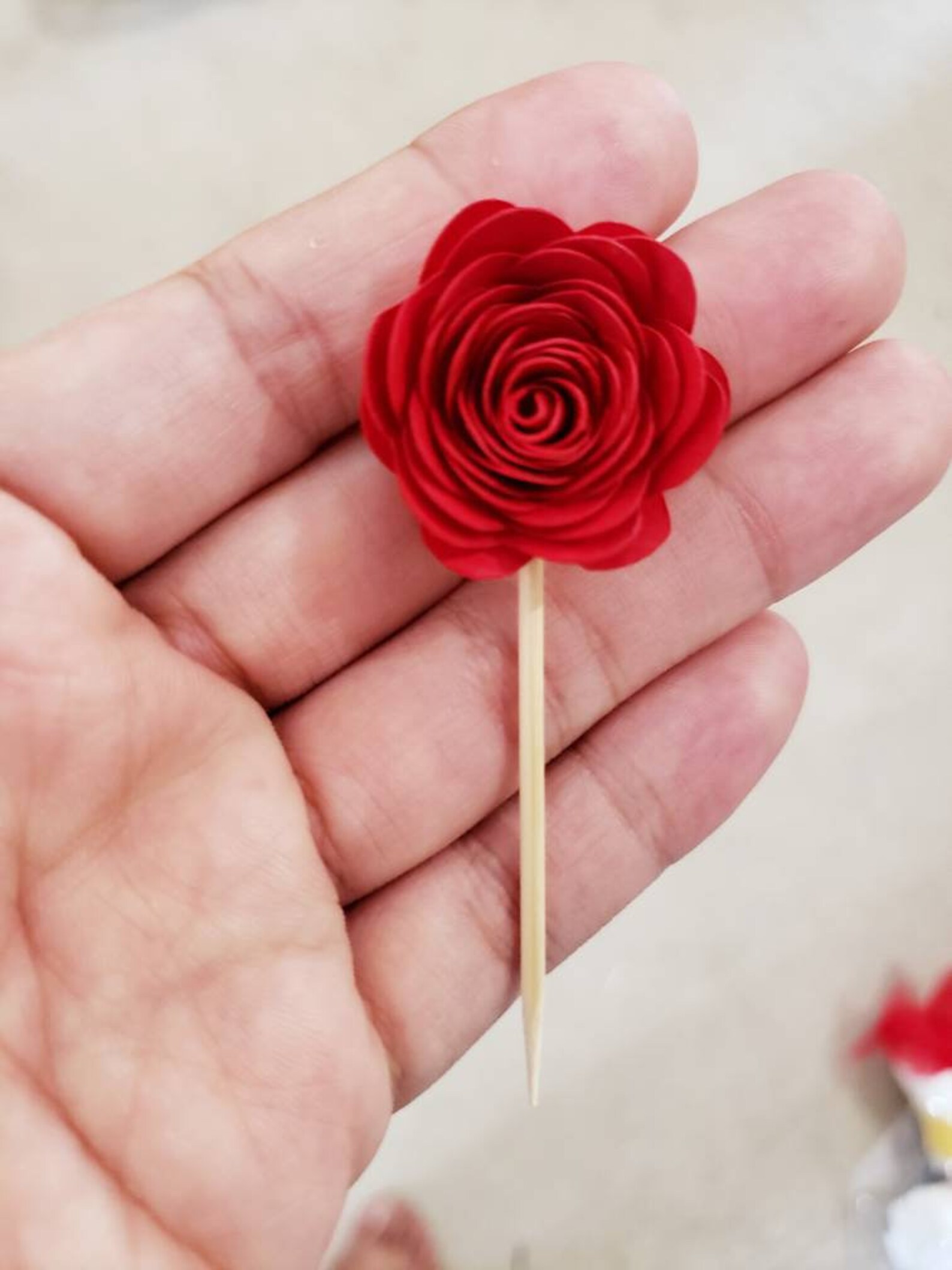 Small Paper Rose Cake/food Topper for Party and Events | Etsy