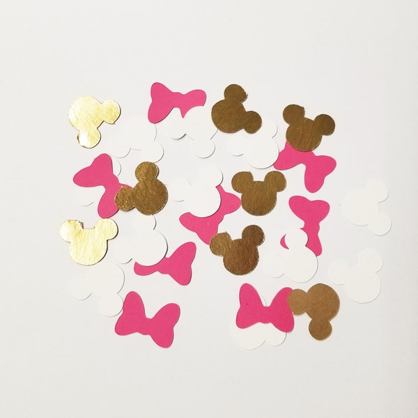 Pink and Gold Minnie Mouse Confetti - Etsy