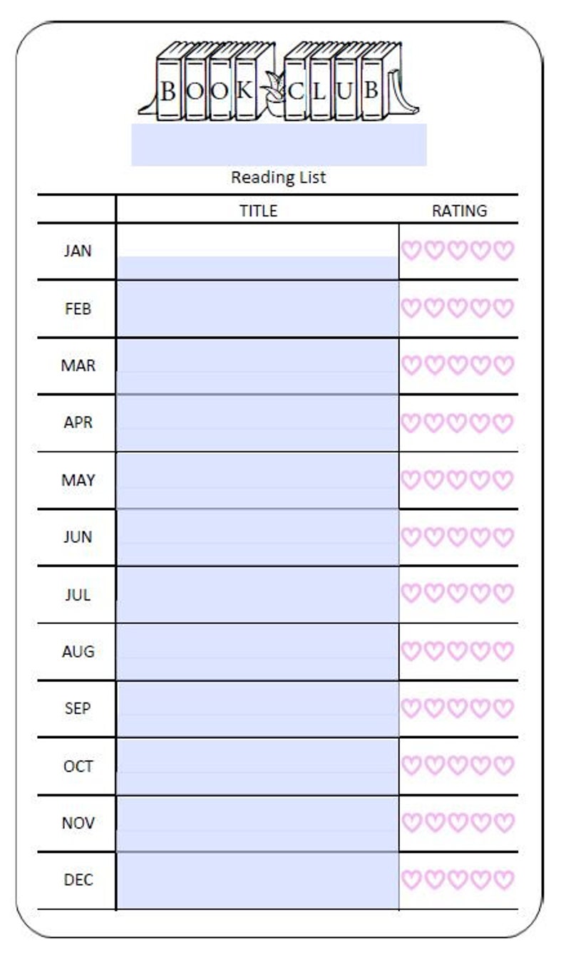 Printable Library Card Bookmark | Book Club Reading List - Etsy