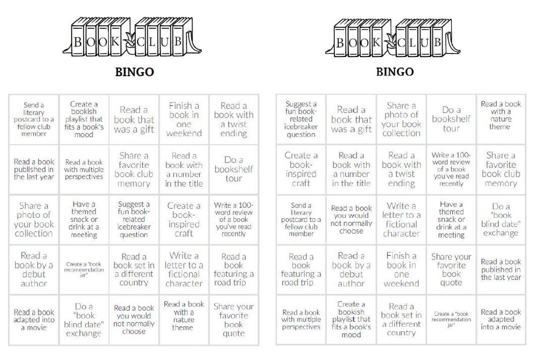 Book Club Bingo | Printable Bingo Challenge - Etsy