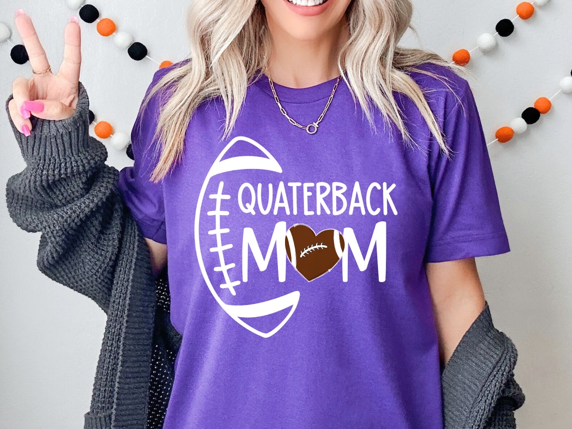 Football Mom Shirt, Gift for Football Mom, Quarterback Mom, Sports Mom ...