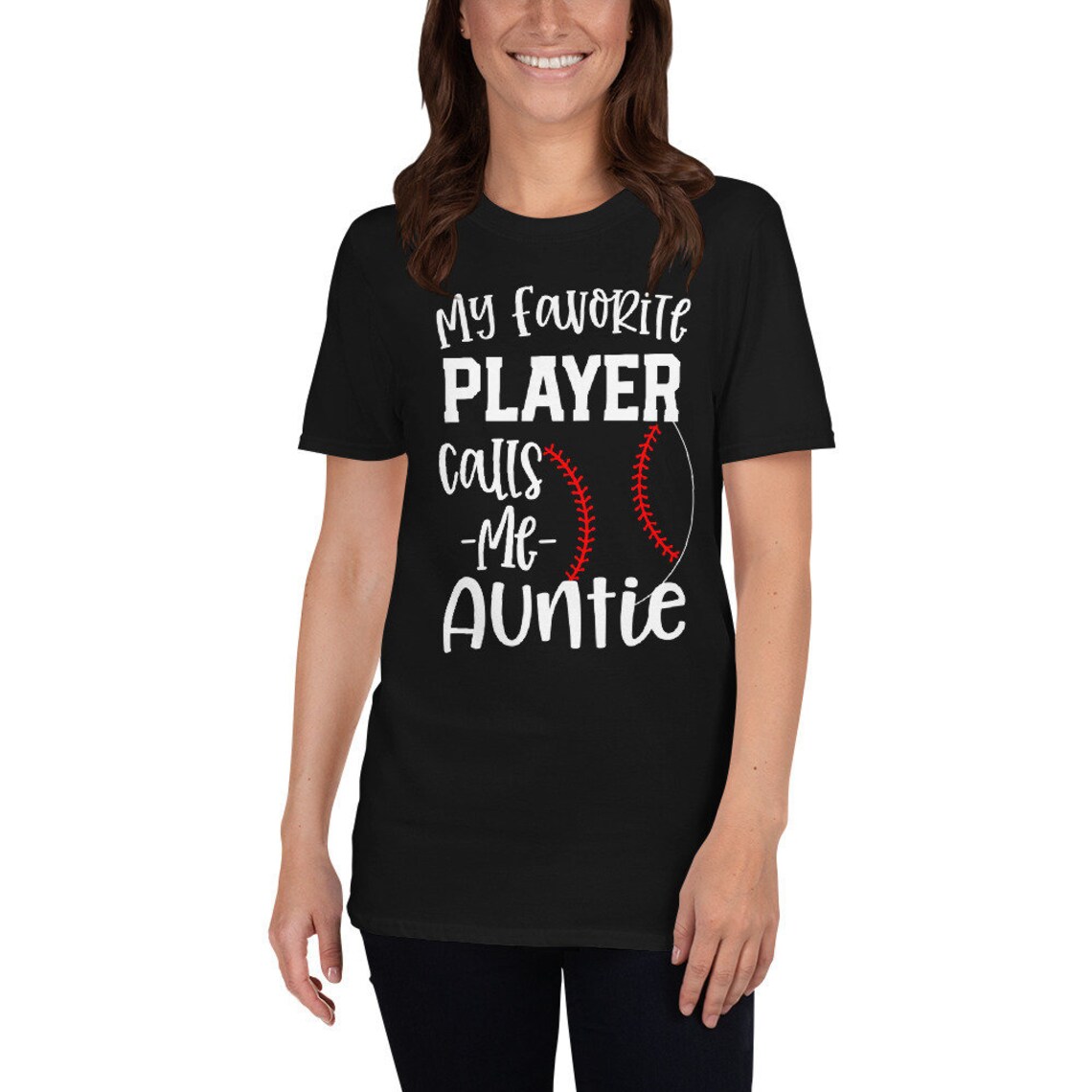 Baseball Auntie Shirt, Baseball Aunt, My Favorite Player Calls Me ...