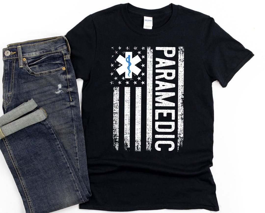 Paramedic Shirt, Hoodie, American Flag Paramedic Gift, EMT Shirt ...