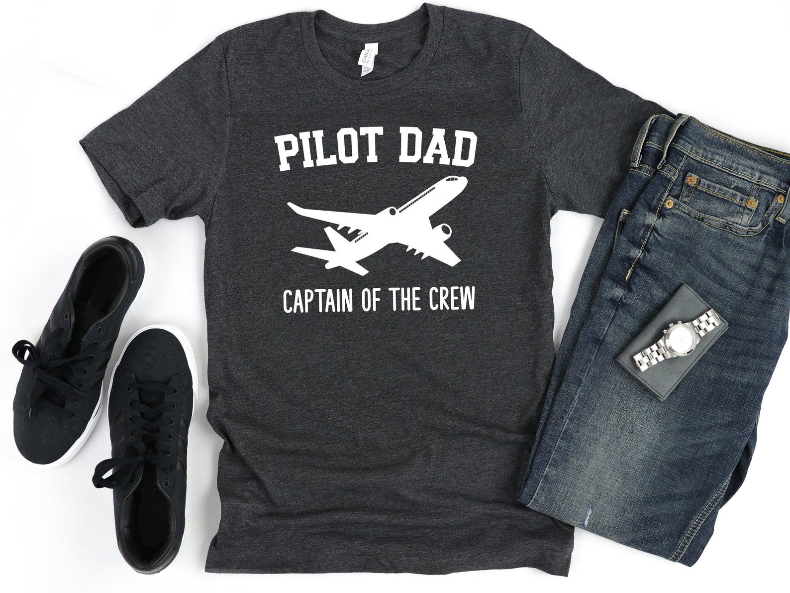 Pilot Dad Shirt, Funny Aviation, Captain of the Crew, Gift for ...