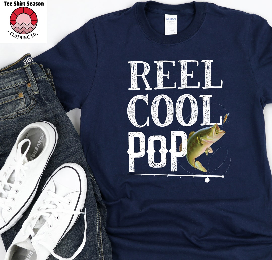 Reel Cool Pop Grandpa Funny Fishing Fathers Day Gift Short-sleeve ...