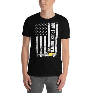 Tow Truck Driver Shirt, Gift for Towing Trucker, American Flag Trucker ...
