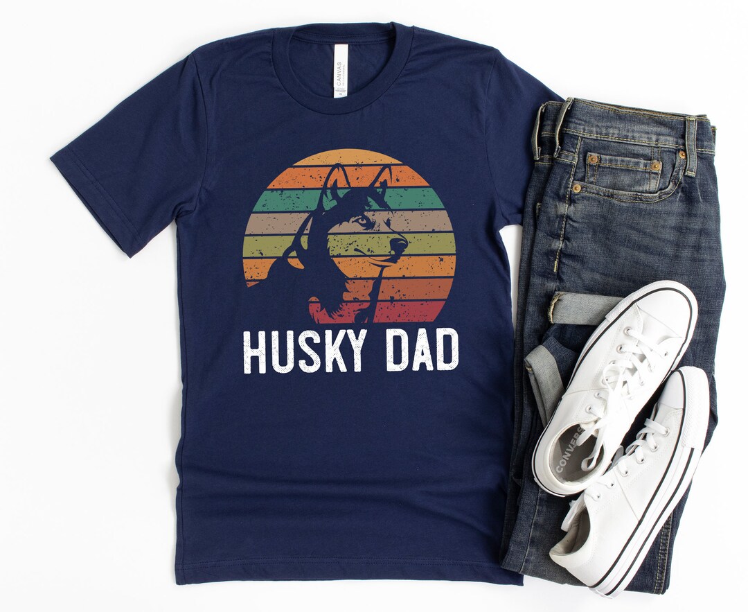 Retro Husky Dad Shirt / Hoodie / Siberian Husky Gift for Men / Funny ...