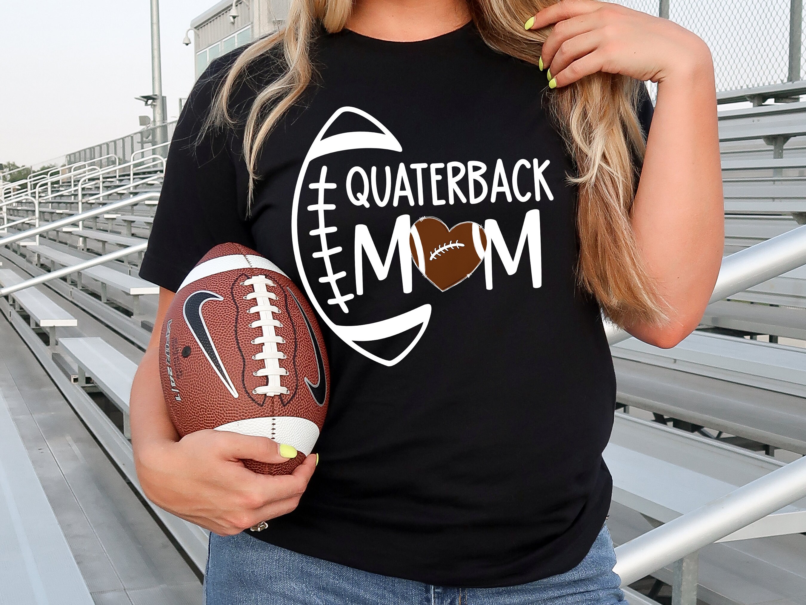 Football Mom Shirt, Gift for Football Mom, Quarterback Mom, Sports Mom ...