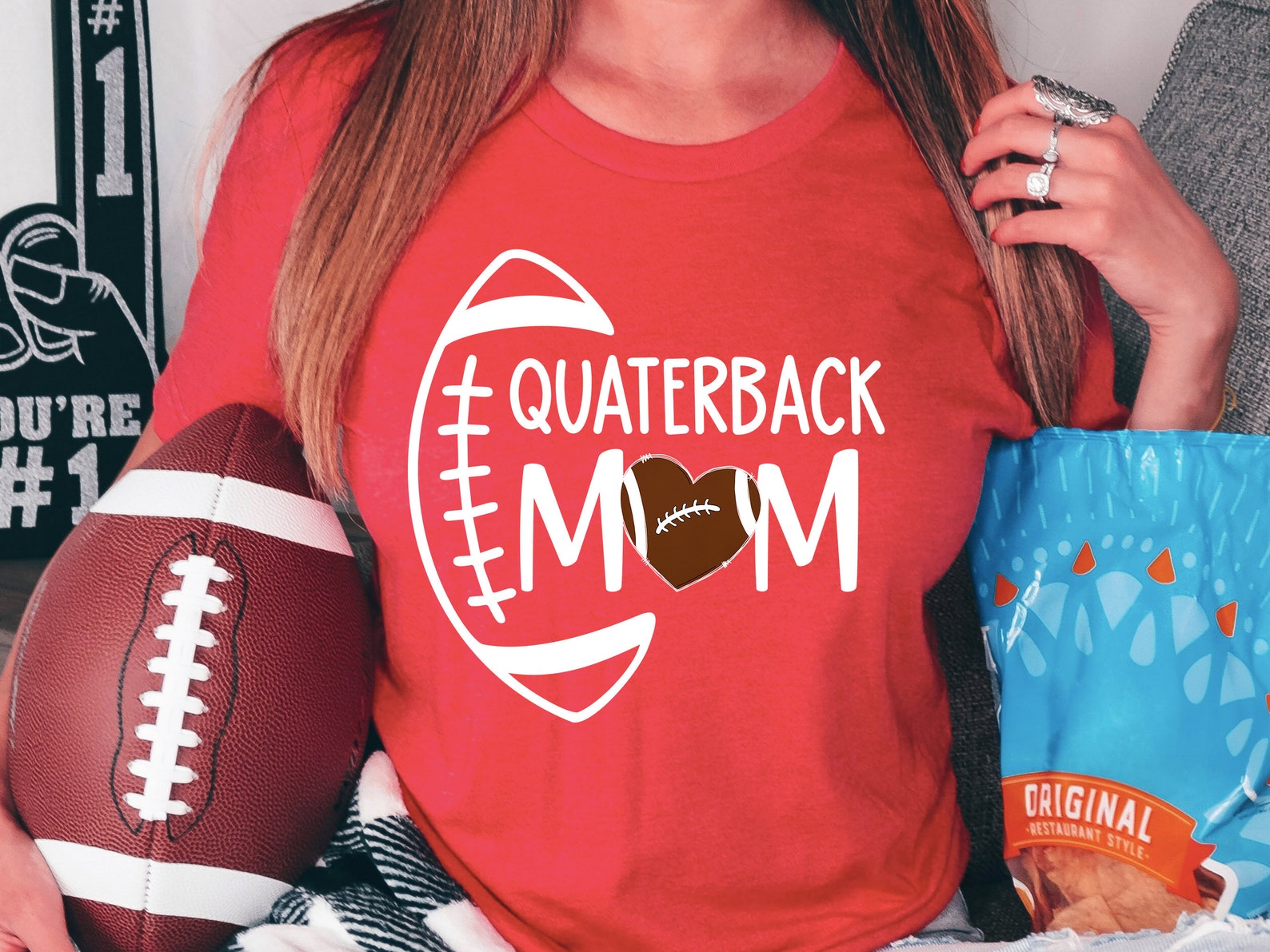 Football Mom Shirt, Gift for Football Mom, Quarterback Mom, Sports Mom ...
