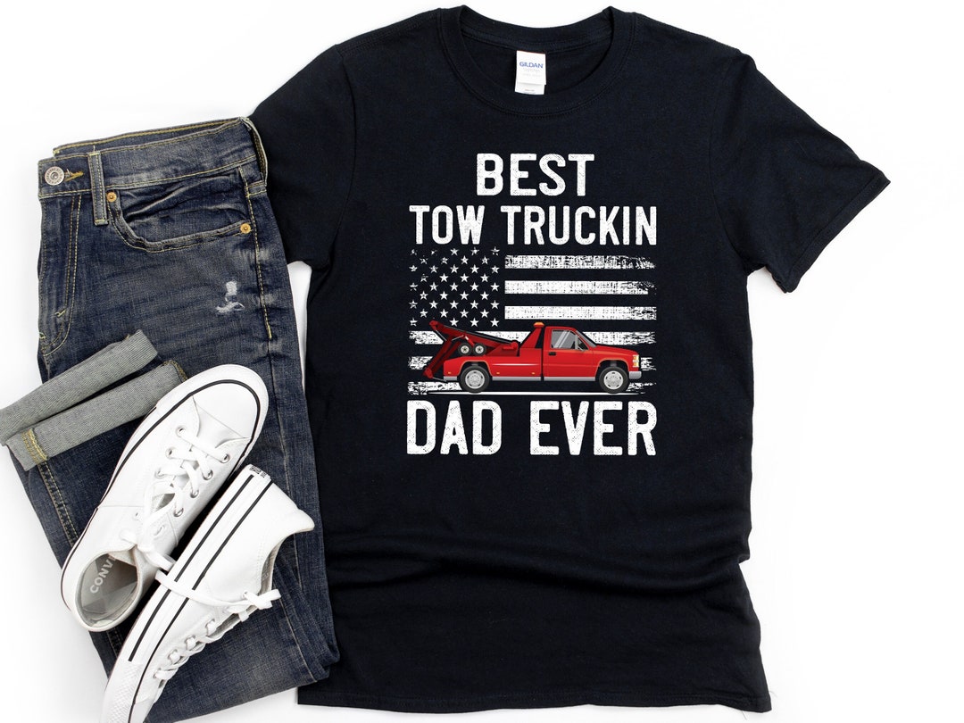 Tow Truck Shirt for Dad, American Flag Towing Gift, Tow Truck Driver ...