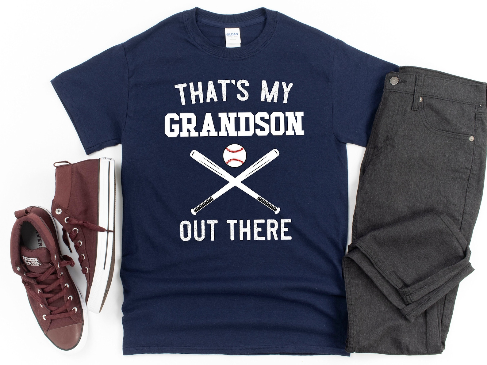 Grandpa's Baseball Shirt - That's My Grandson Out There - Baseball ...
