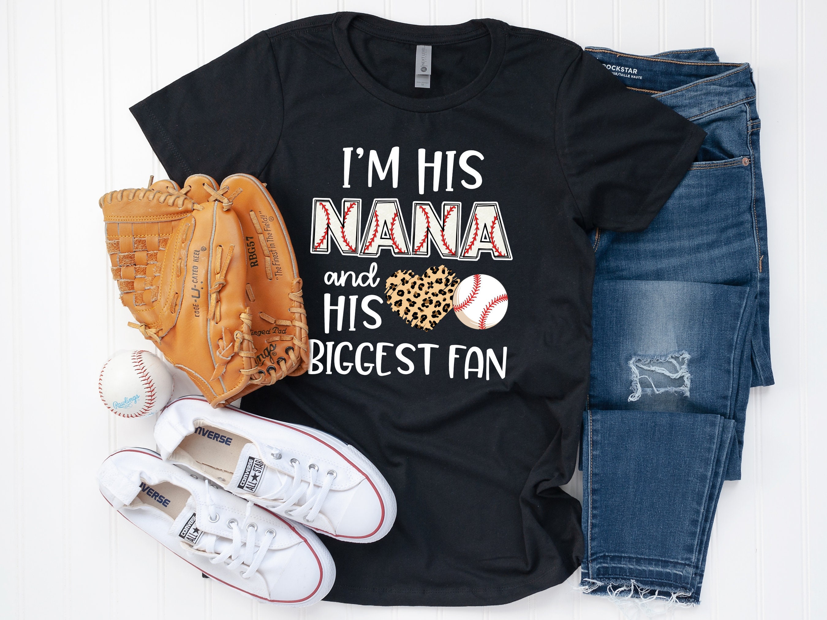 Nana Baseball Shirt, Cute Baseball Nana Gift, I'm His Nana and His ...