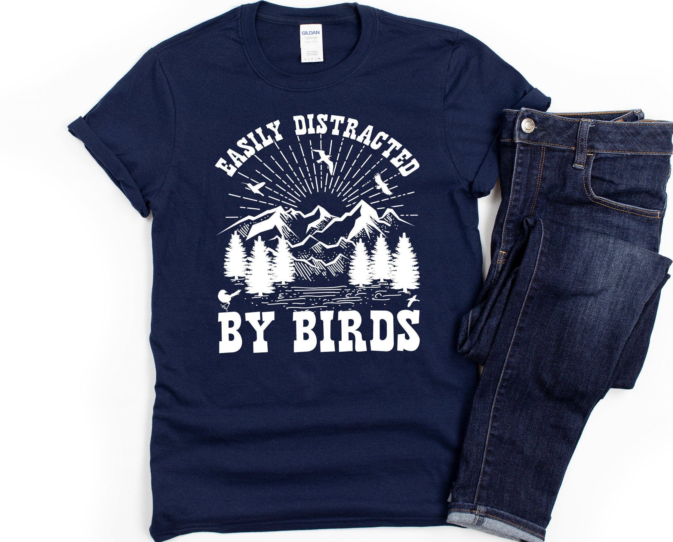 Birding Shirt / Bird Watching / Easily Distracted by Birds / - Etsy
