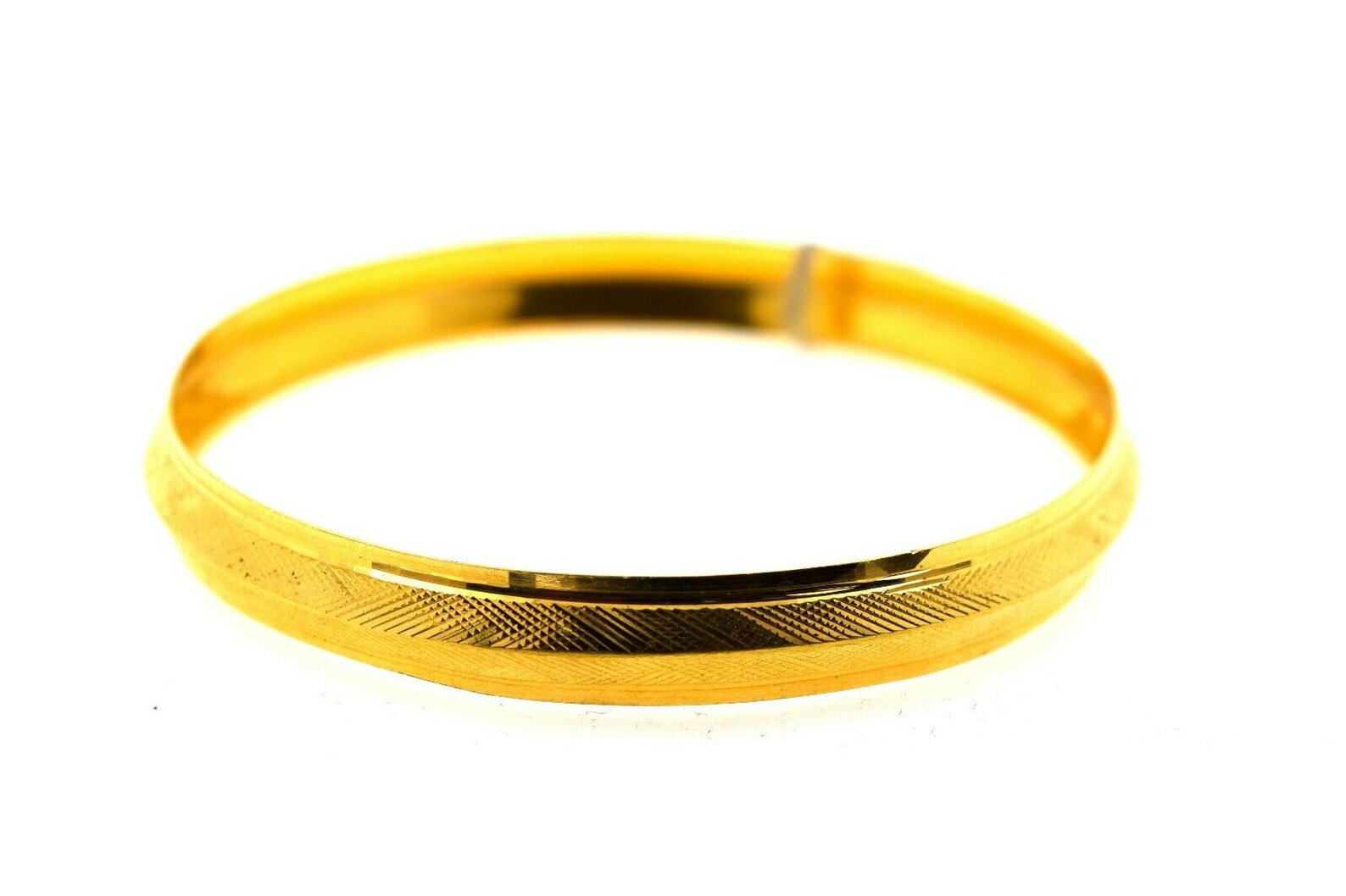 22k Solid Gold Elegant Men Kara Modern Diamond Cut Design | Etsy