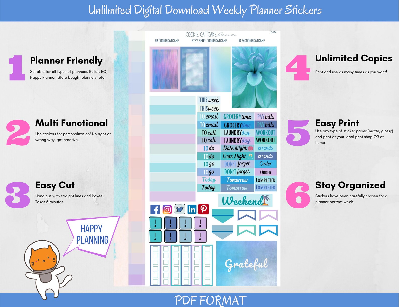 Printable Planner Stickers, Happy Planner Printable Stickers, Planner ...