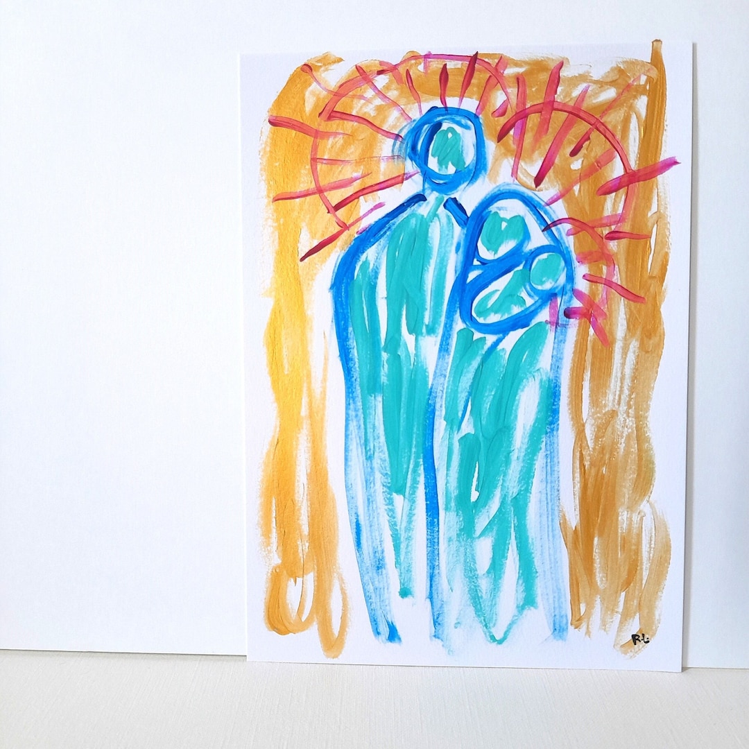 Nativity Art Holy Family Abstract Painting Nativity Artwork Nativity ...