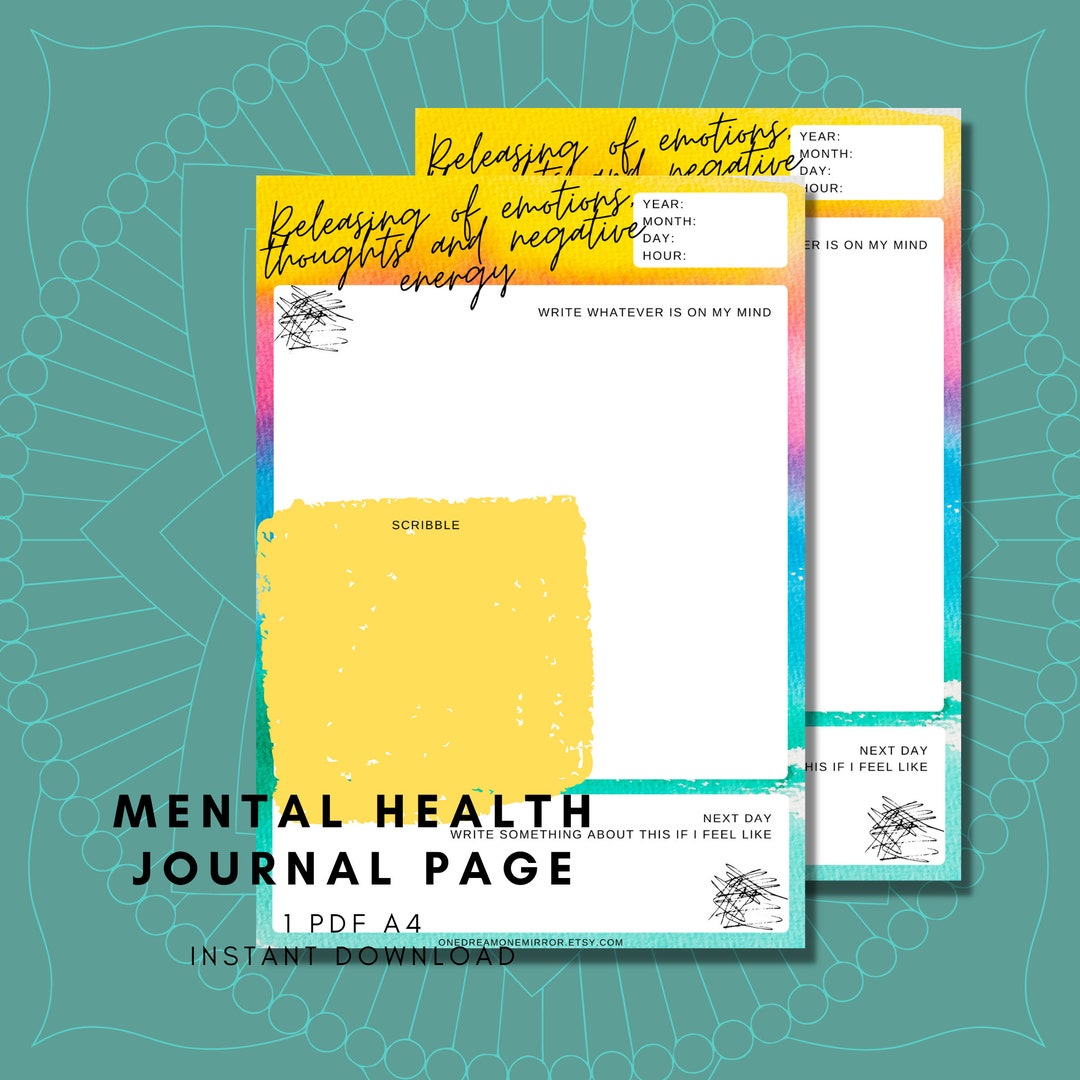 Mental Health Journal Printable Page Mental Therapy Anxiety - Etsy