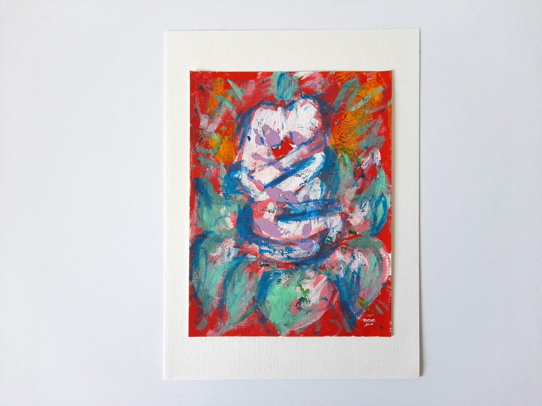ENTANGLED ORIGINAL ART Couple Artwork, Semi Abstract One of a Kind ...