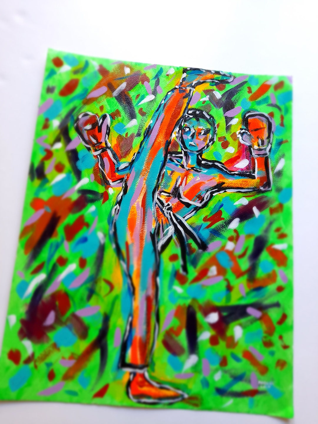 Taekwondo Wall Art Painting Kickboxing Wall Art Painting - Etsy