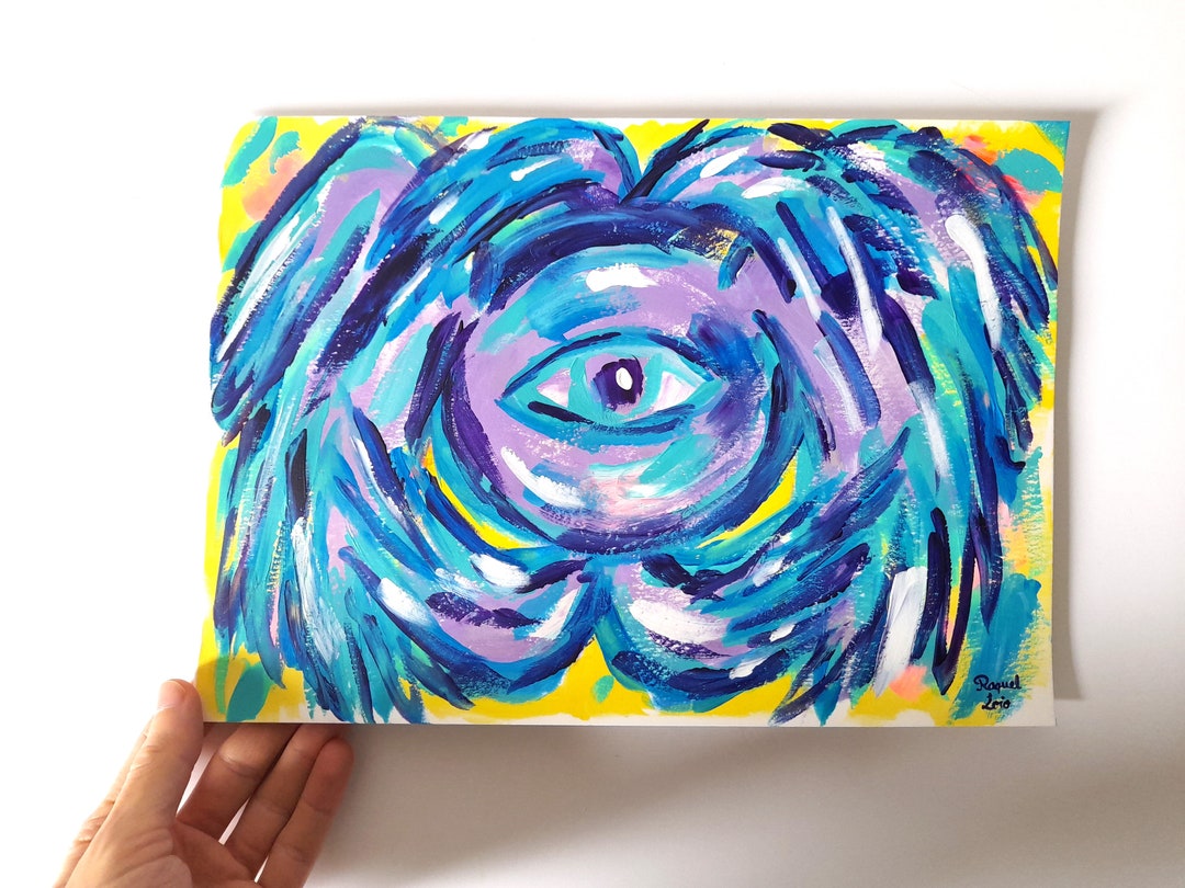 Throne Angel Art Biblical Abstract Painting Christian Gift Idea Bible ...