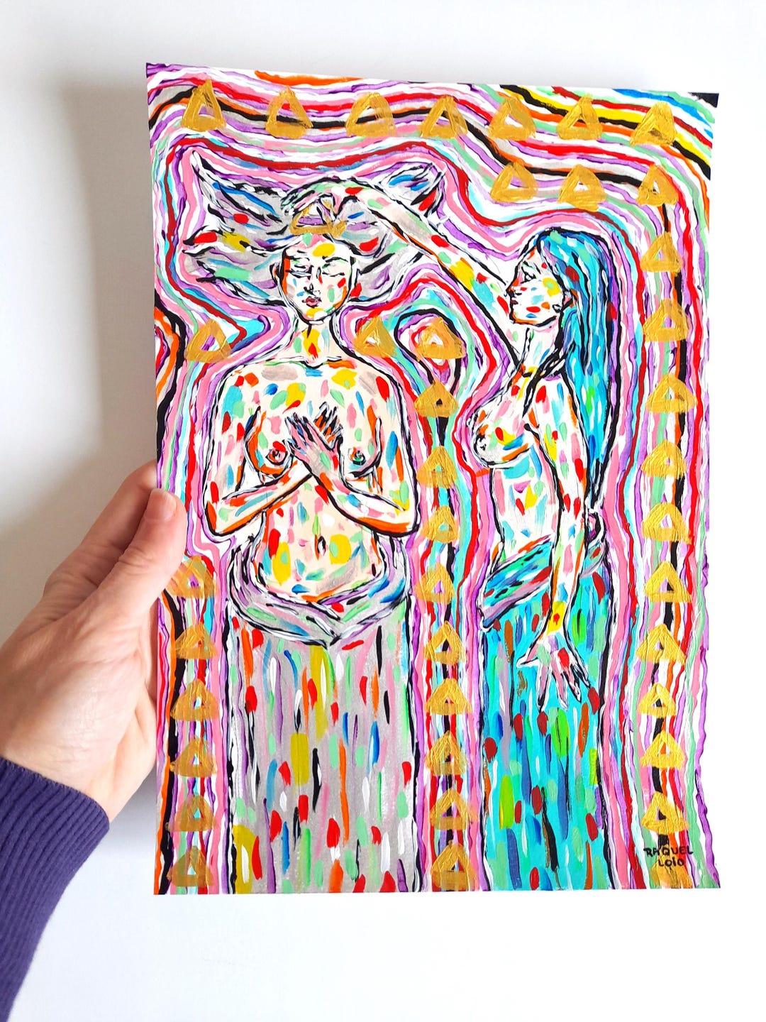 ORIGINAL UNIQUE Soul Sister Painting With Documentation, Gold Pearl ...