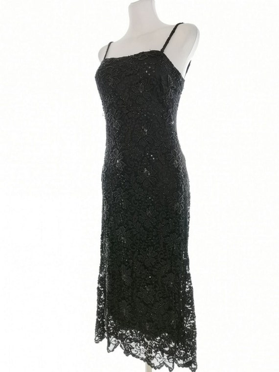 2000s Phase Eight black lace sequin dress - Gem