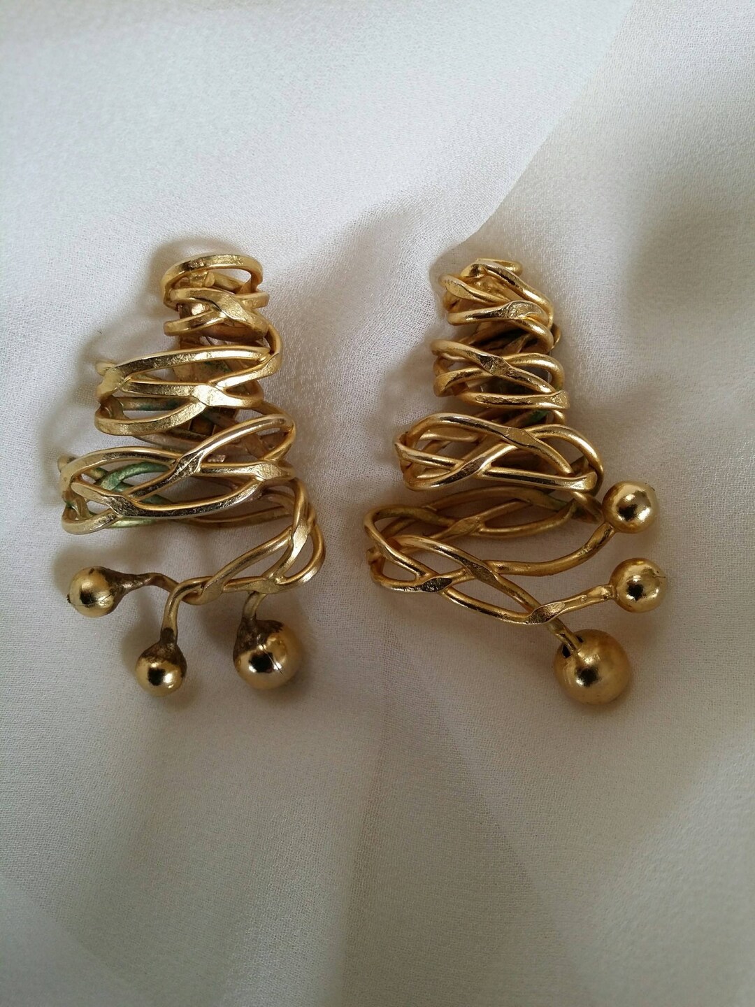 1980s Ferrari Golden Handmade Clip on Earrings - Etsy