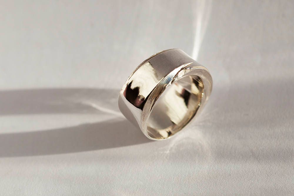 Sterling Silver Ring/ Unique Minimalist Silver Ring/ - Etsy