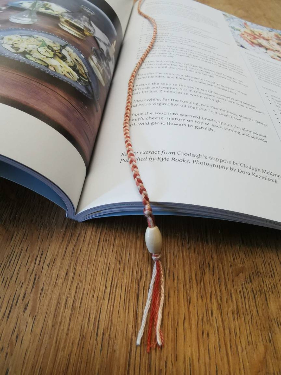 Set of 3 Plaited Bookmarks Magazine Braided Book Mark Beaded Gift Home ...