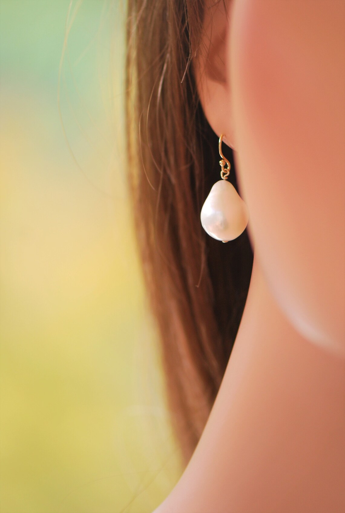 Edison Pearl Drop Earrings, 14k Solid Gold - Etsy