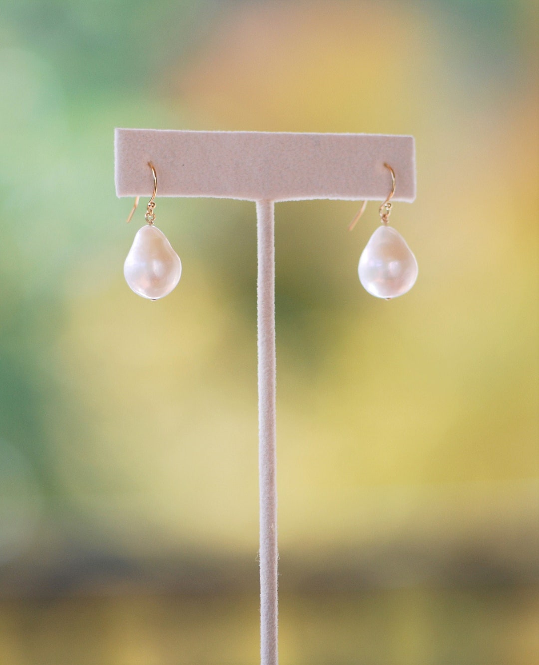 Edison Pearl Drop Earrings, 14k Solid Gold - Etsy