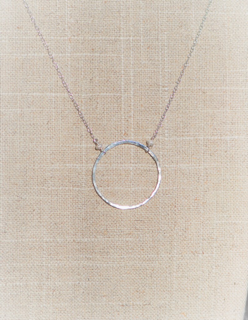 Sterling Silver Circle Necklace - Etsy