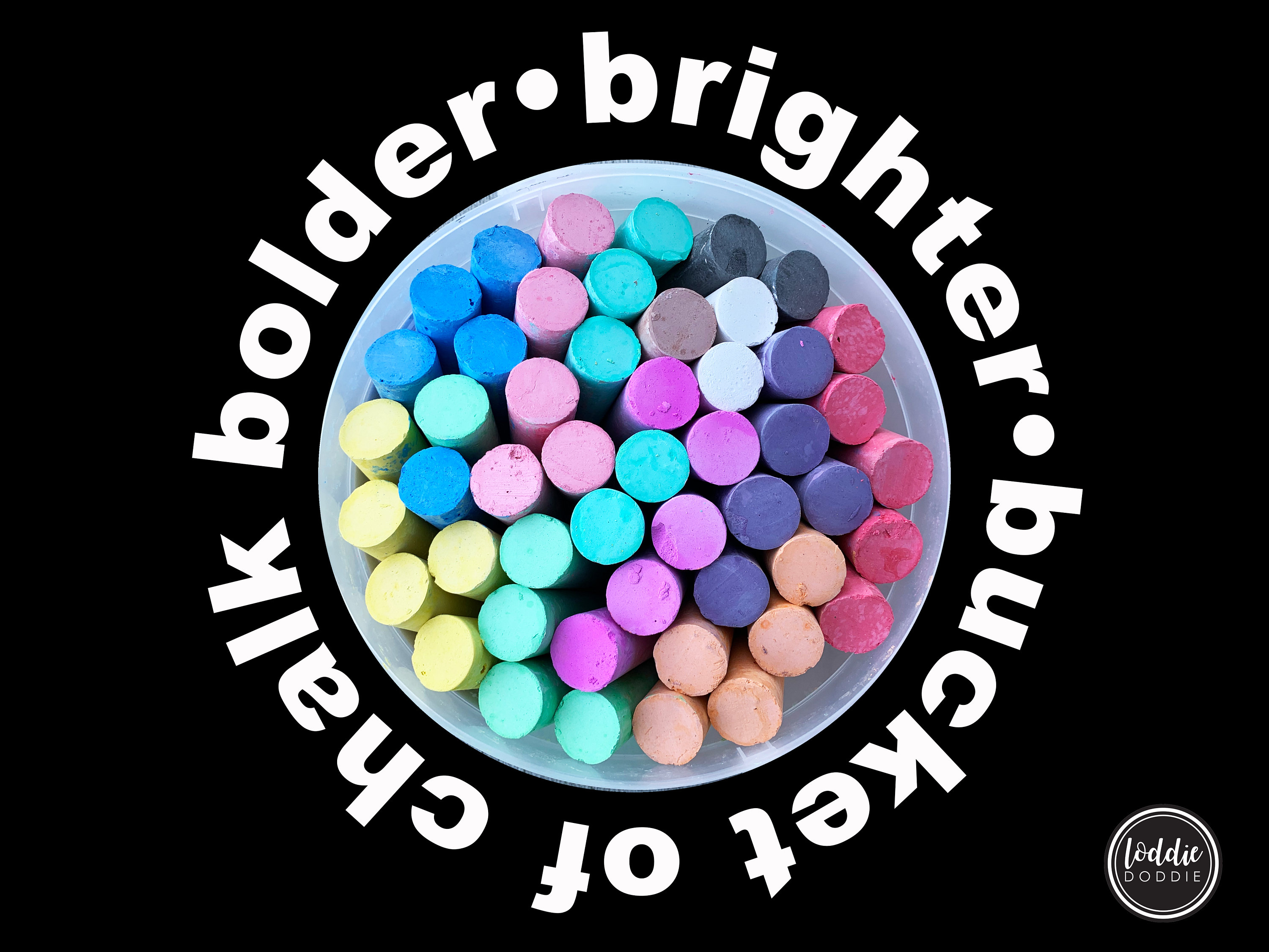 50ct Bucket of Sidewalk Chalk 12 Unique Colors | Etsy