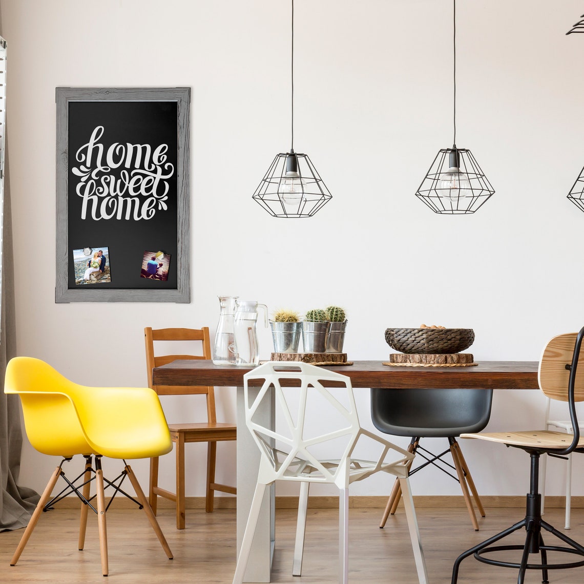 20 X 30 Rustic Gray Real Wood Frame Magnetic Chalkboard - Etsy