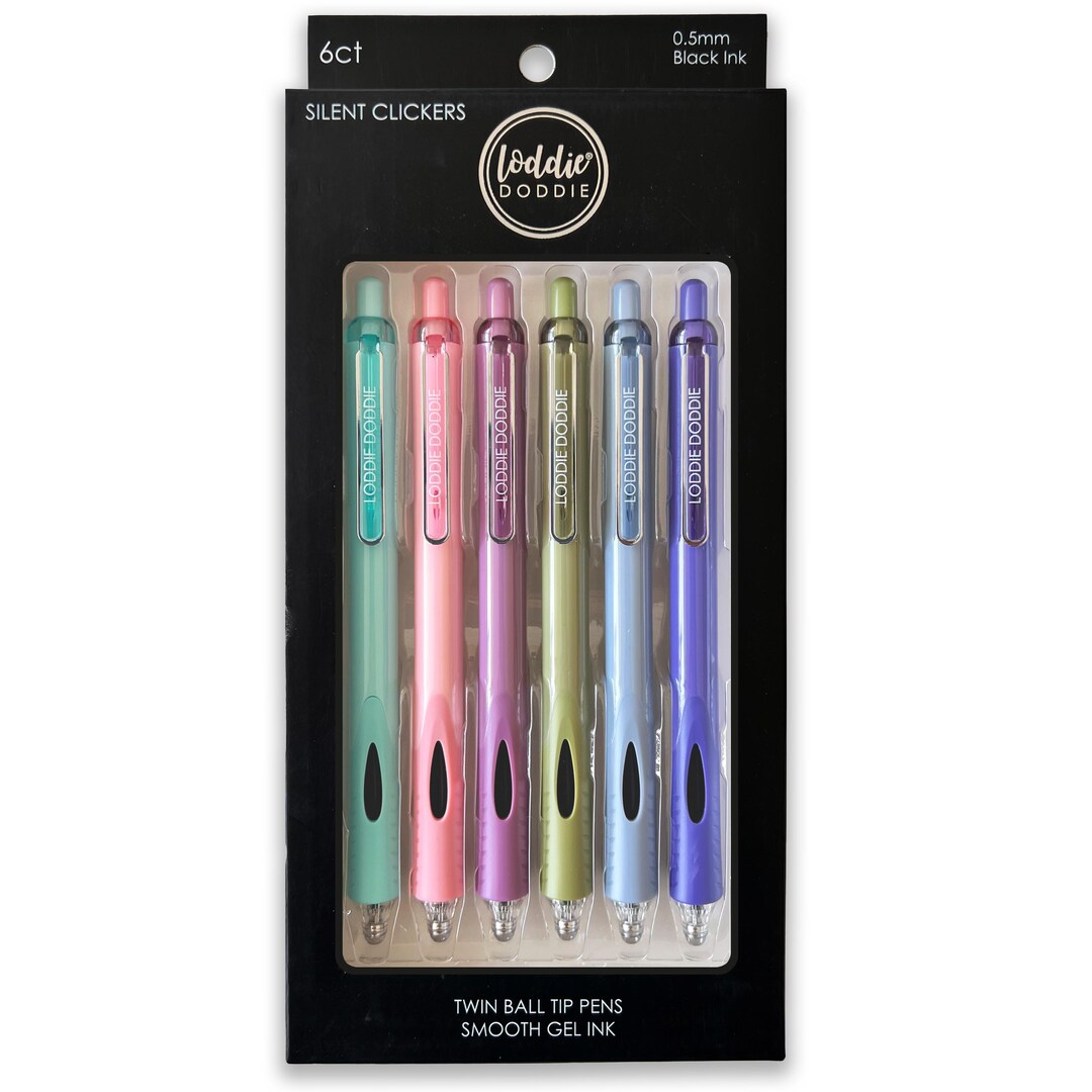 6ct Roller Gel Pens - Silent Clickers - Multi Color - Etsy