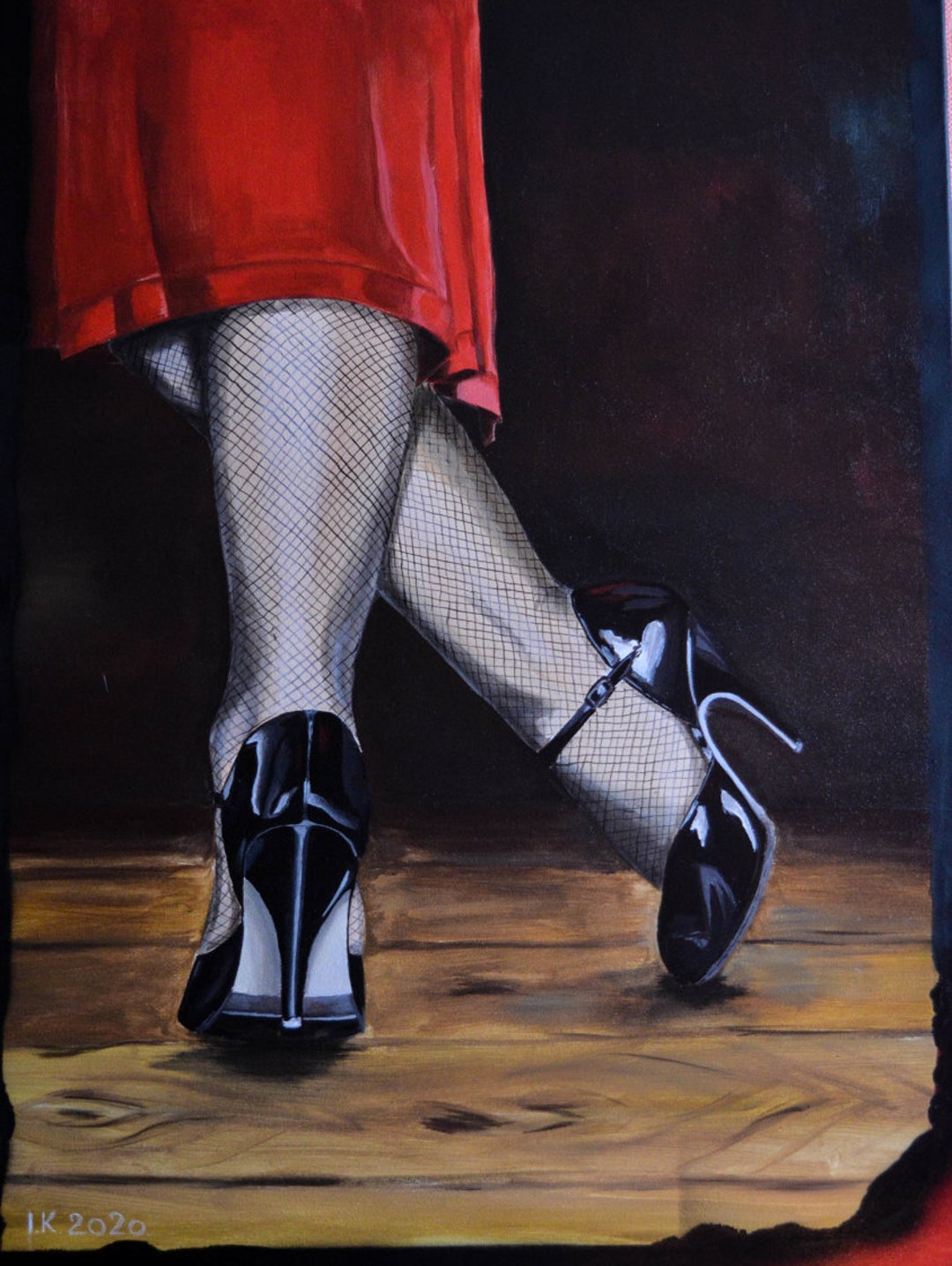Tango Shoes Painting. Dancing Legs on Canva. Original Acrylic Painting ...