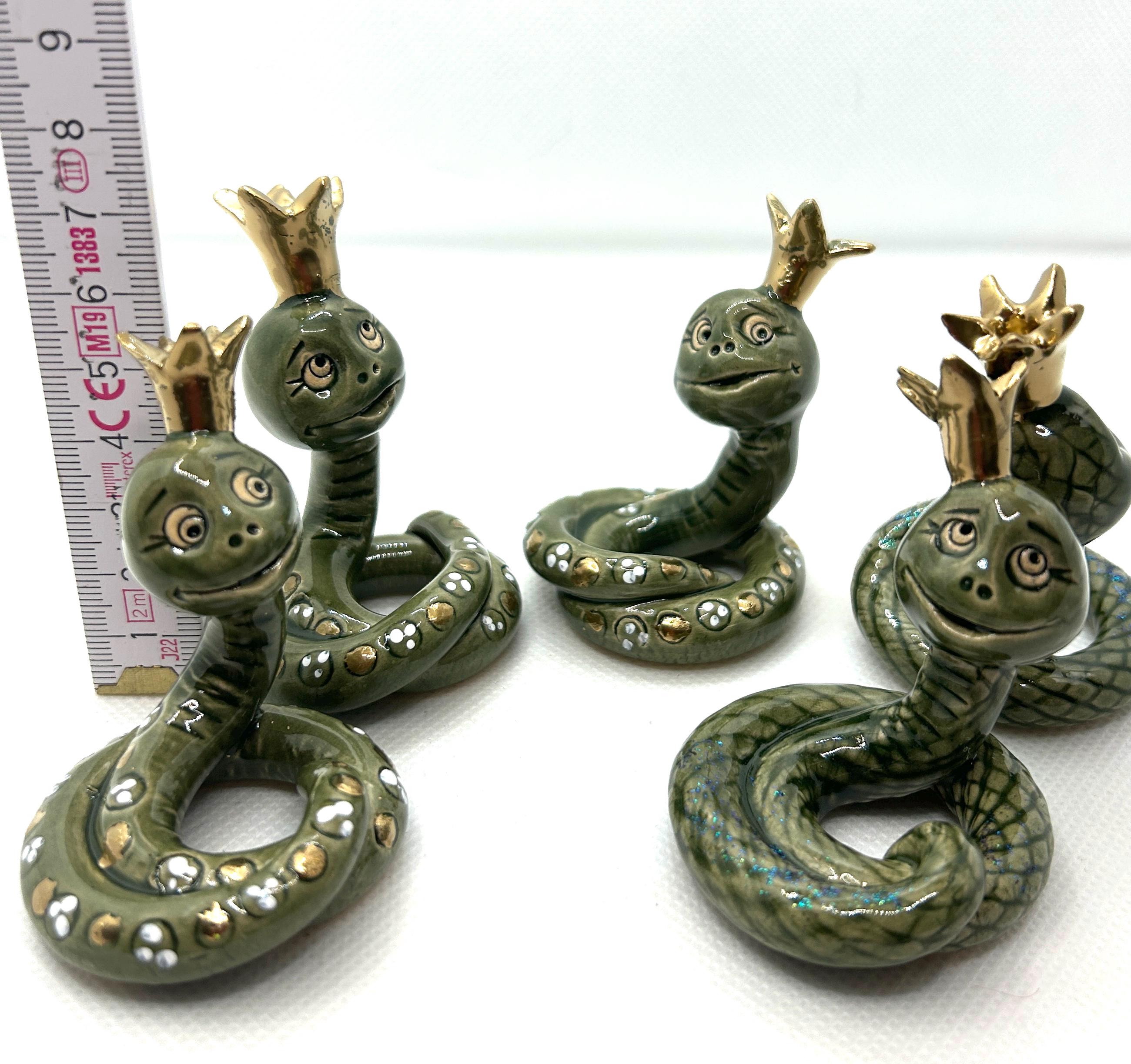 Handcrafted Miniature Ceramic Snake Figurine – Adorable and Funny Décor ...
