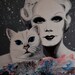 Jean Harlow. White. Animal. Coby. Cat. Paint. Painting. Popart. Old ...