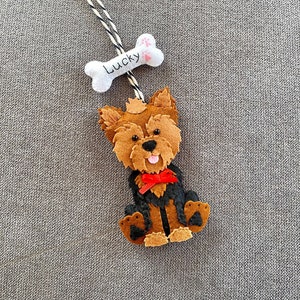 Personalized Yorkie Ornament Gift Custom Felt Dog Ornament Dog Memorial ...