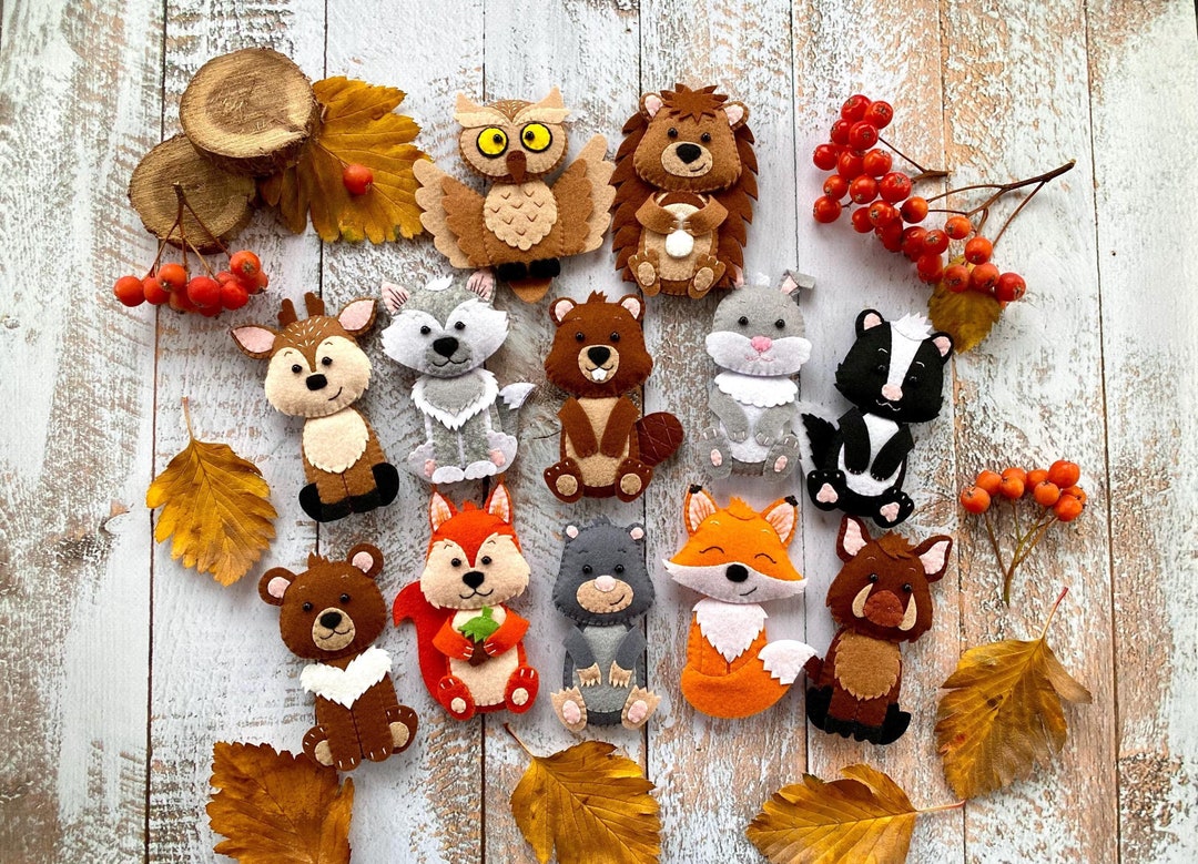 Woodland Animals Set Forest Friends Felt Stuffed Animals Woodland Baby ...