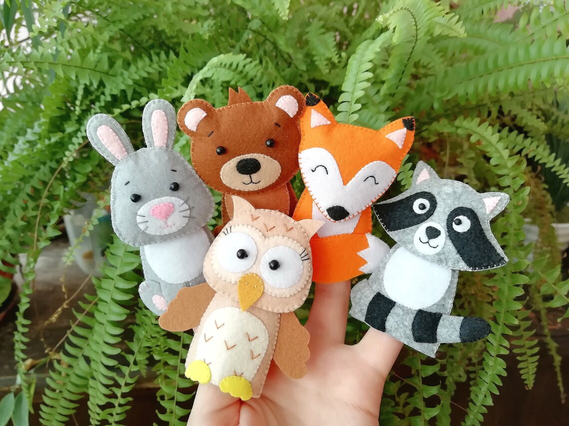 Woodland Creatures Woodland Baby Creatures Finger Puppets Felt - Etsy