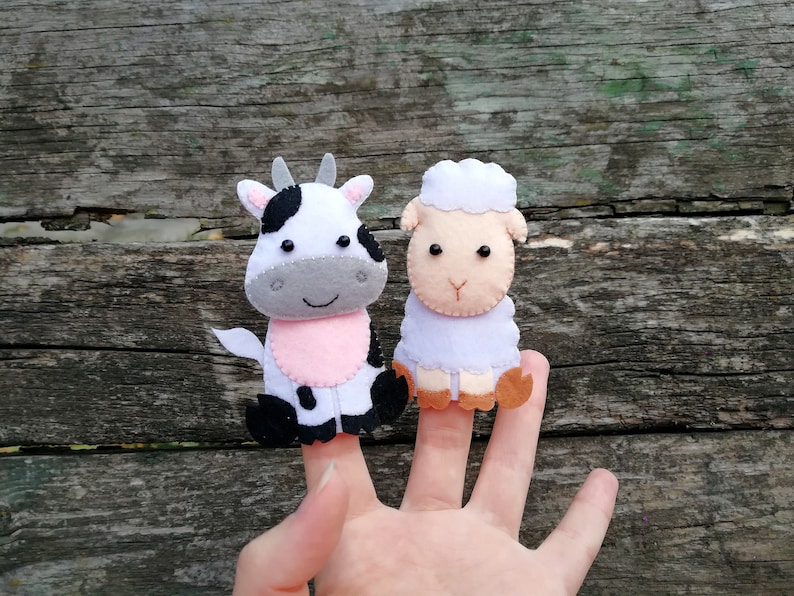 Old Macdonald Farm Animals Set Finger Puppets Farmer Toy Felt | Etsy