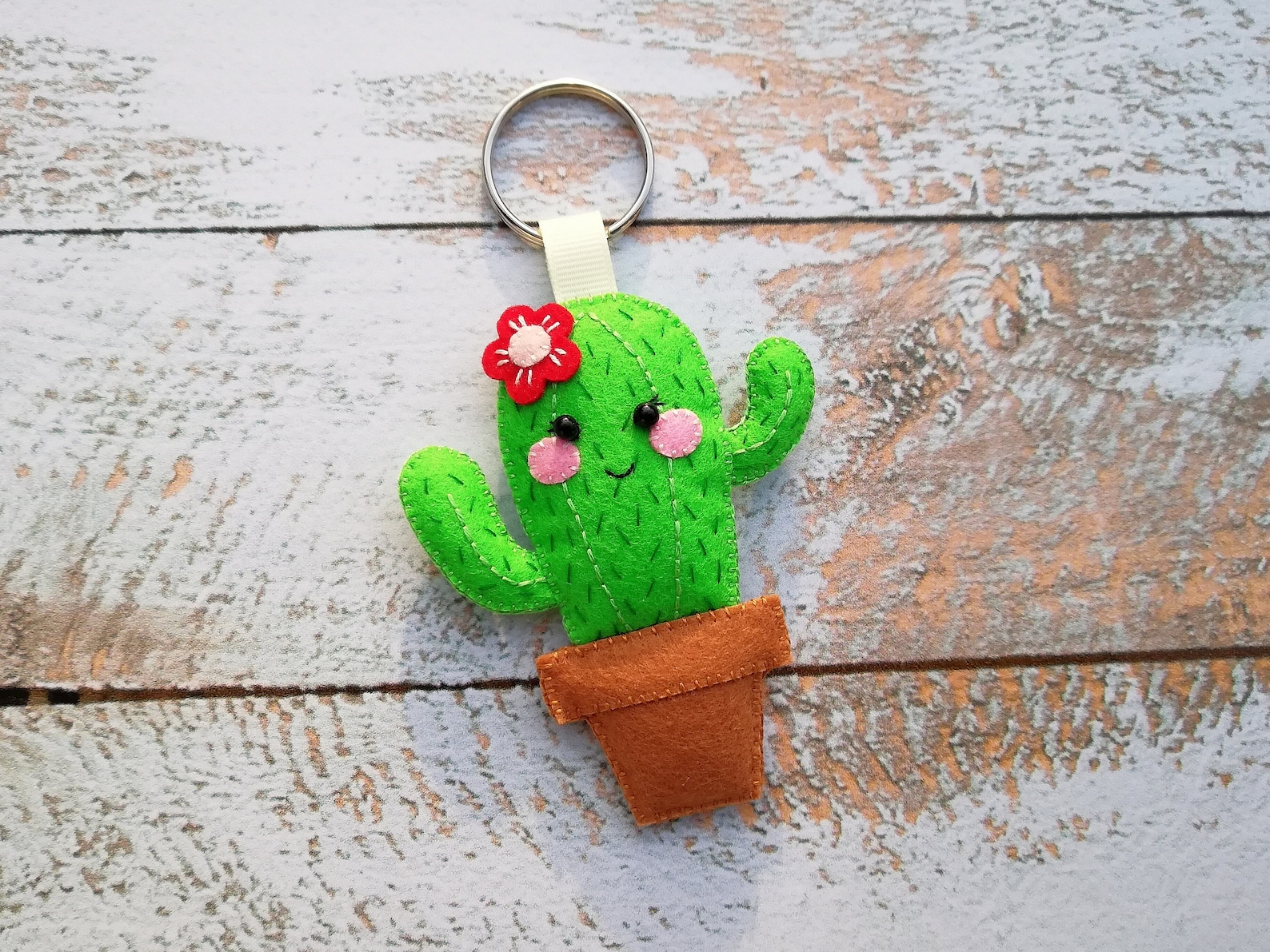 Cute Keychains Cactus Decor Kawaii Keychain Kawaii Felt Gifts - Etsy