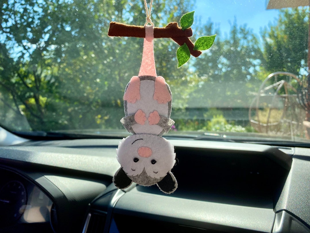 Opossum Car Mirror Hanging Decorations for Women Car Rear View Mirror ...
